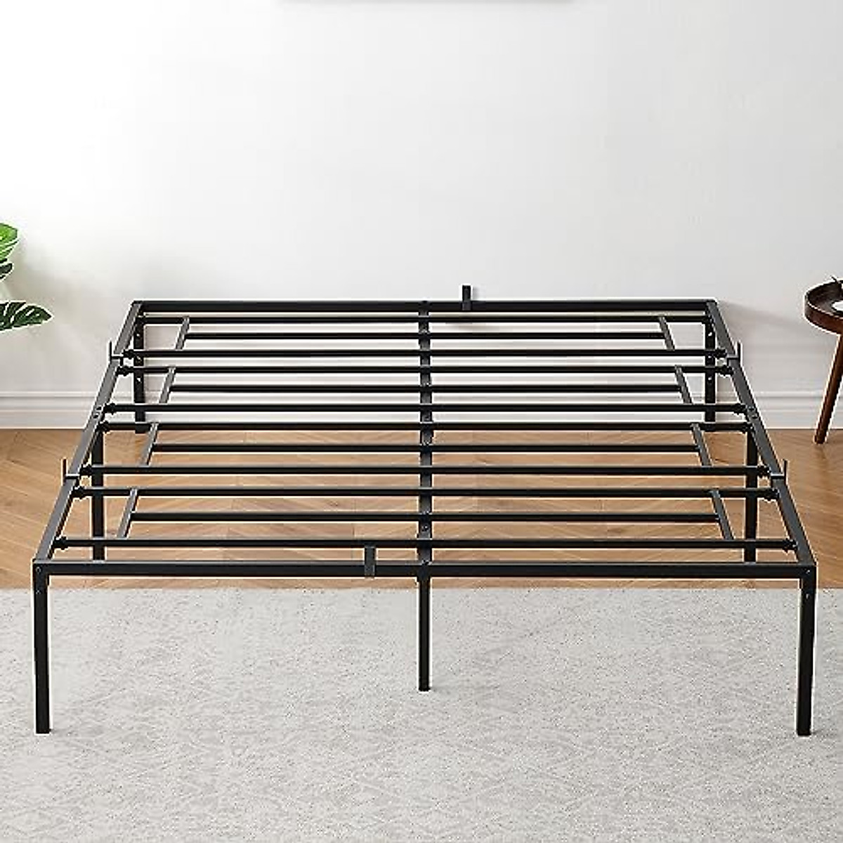 IDEALHOUSE 14 Inch Queen Bed Frame with Storage,Metal Platform Queen Bed Frame No Box Spring Needed Steel Slat Support Easy Assembly