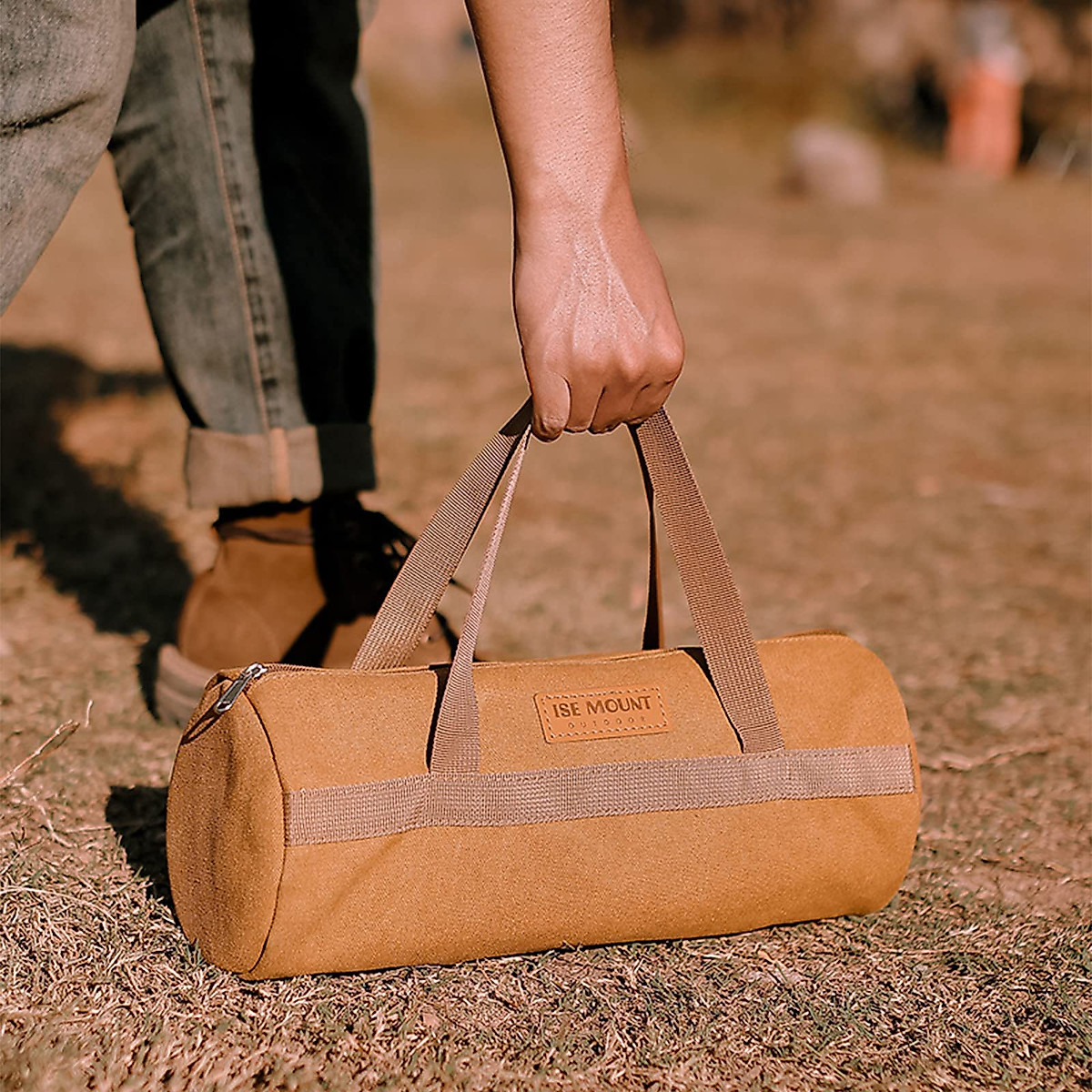 loensy Tent Stakes Storage Bag Multifunctional Large Capacity Bags Case for Camping