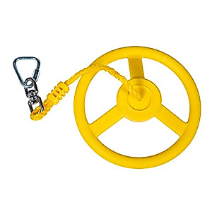 FELTECHELECTR Ninja Wheel Swing for Toddler Fitness Accessories Swing Accessories Heavy Swing Sets for Backyard Steering Wheel Swing Kids Exercise Equipment Exercise Swing Ring Swing Gym Ring