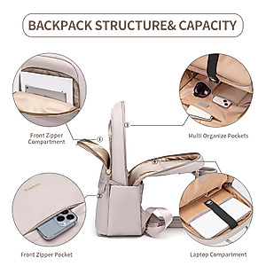 GOLF SUPAGS Laptop Backpack for Women Slim Computer Bag Work Travel College Backpack Purse Fits 14 Inch Notebook (Pink)