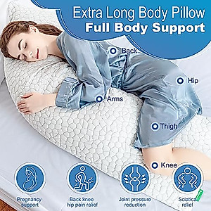 SUPA MODERN Cooling Bed Pillows for Sleeping 1 Pack Shredded Memory Foam Pillows Adjustable Cool Pillow for Side Back Stomach Sleepers Luxury Gel Pillows Body Pillow with Washable Removable Cover