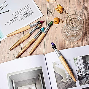 Outus Bamboo Brush Shape Ballpoint Pen Novelty Retractable Paintbrush Ink Pens for Art Activities and School Stationery, Christmas Halloween Near Year Present (10 Pieces)
