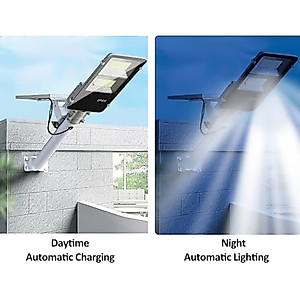 ZXXHNNAIH 300W Solar Street Light, LED Solar Street Lights Outdoor Waterproof, Dusk to Dawn Bright Street Lights Solar Powered with Remote Control for Parking Lot Patio,Yard and Garage