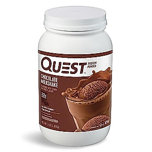 Quest Nutrition Chocolate Milkshake Protein Powder, 22g Protein, 1g Sugar, Low Carb, Gluten Free, 3 Pound, 43 Servings