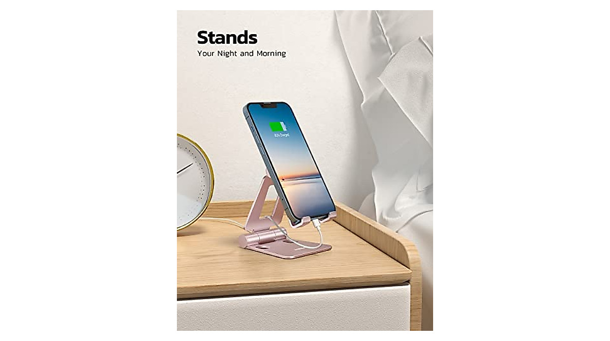 Nulaxy A4 Cell Phone Stand, Fully Foldable Adjustable Desktop Phone Holder Cradle Dock ...