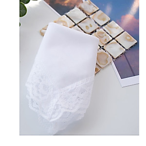 MileyMarla Ladies New Pretty Lace White Cotton Handkerchiefs Wedding Hankies Hanky