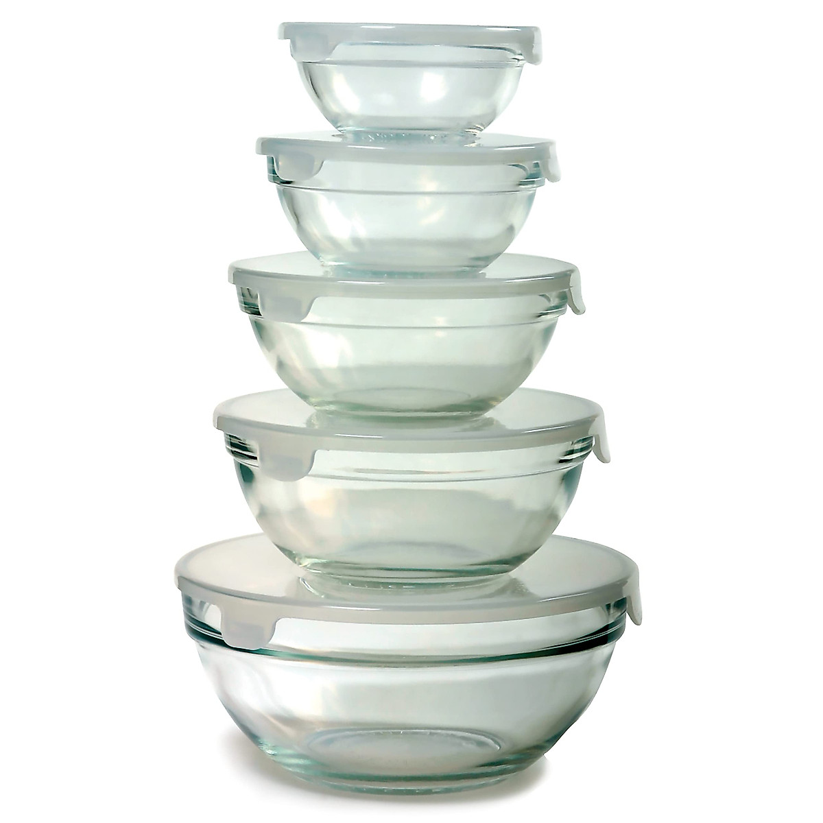 Norpro 10-Piece Nesting Glass Mixing/Storage Bowls with Lids