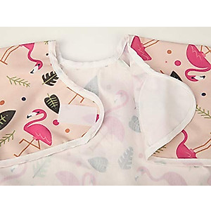 Sigzagor Baby Bib Sleeved Shirt with Pocket 1-3 Years Old Toddler Painting Drawing (Rocket)