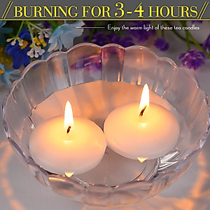 48 Pack 2 inch Floating Candles 3-4 Hours Long Burning Unscented White Floating Candles for Cylinder Vases Valentine's Day, Party Wedding Centerpieces Pool Holiday Romantic Night Decorations