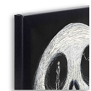Open Road Brands Disney The Nightmare Before Christmas Skeleton Head Gallery Wrapped Canvas Wall Decor - Spooky Jack Skellington Wall Art
