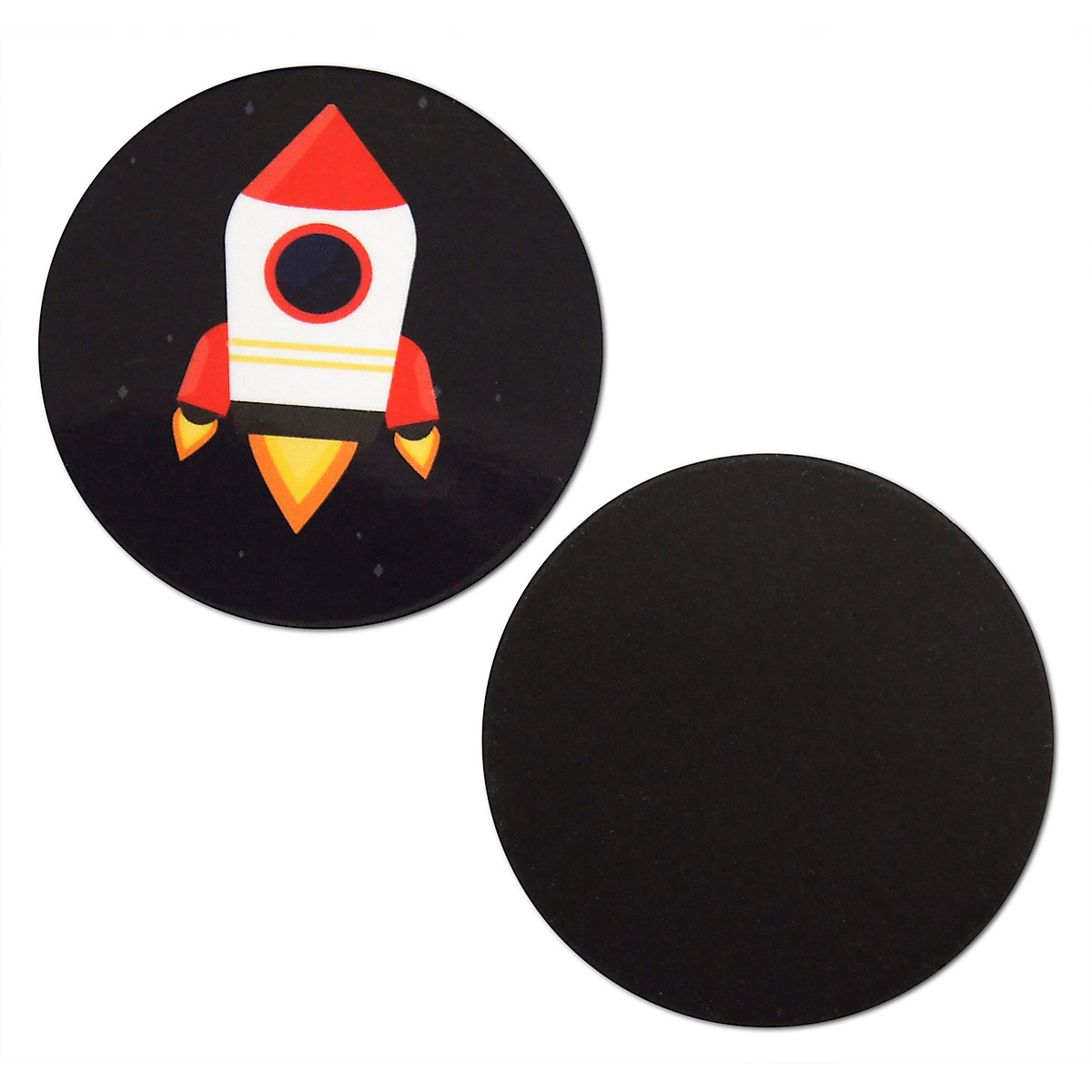 Novel Merk Rocket Ship Aliens Refrigerator Magnets for Space Gifts, Decor, Party Favors, & Prizes (5)