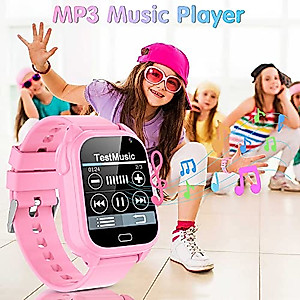 SYEEKOM Smart Watch for Kids - Kids Smart Watch Boys with 26 Games, Camera, Video Music Player Calculator Pedometer, Educational Learning Toys Toddles Game Watch 3-12 (Pink)