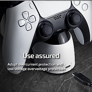 MEGACOM PS5 Controller Charging Station, Charger Sation for Playstation5 with Dual Stand Charger Dock, Led Indicator, Overcharging Protection, USB Powered (Controller Sold Separately)