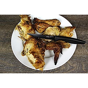 GINSU Daku Series Dishwasher Safe, Fade Resistant, Black Ceramic Coated, 6 Piece Steak Knife Set (DAK-KB-DS-006-1), 4.5 inches