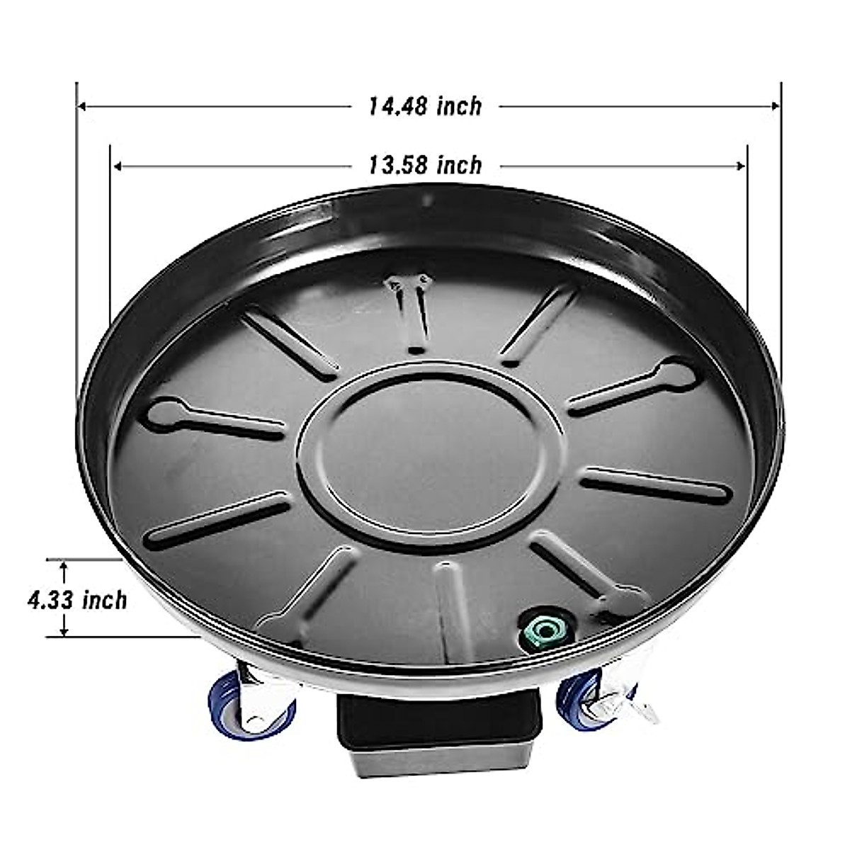 Choclaif Plant Caddy with Wheels - Heavy Duty Iron Plant Stand - Round Pot Trolley for Indoor and Outdoor - Built-in Drainage System - Durable and Easy Mobility(14IN, 3PACK)