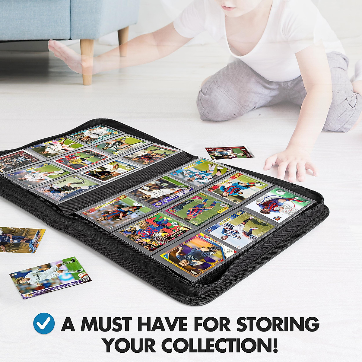 Trading Card Binder for Cards, 9 Pocket Pokemon Card Binder, 504 Side Loading Sports Card Binder, Card Collection Binder, Yugioh Card Binder, MTG Binder, TCG Binder, Card Book Holder for Trading Cards