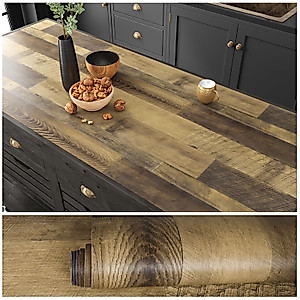 VEELIKE Wood Contact Paper Peel and Stick Countertops for Kitchen Butcher Block Countertop Contact Paper Waterproof Wood Wallpaper 15.7''x118'' Self Adhesive Wood Grain Vinyl Wrap for Wall Table Floor