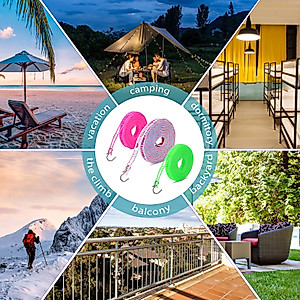 3 Pack Windproof Portable Clotheslines with Hooks 16.4ft Clothes Drying Rope Laundry Line Adjustable Non-Slip Clotheslines for Outdoor Indoor Travel Laundry Drying Hanging Clothes