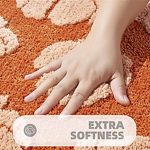 Aldopein Cute Pumpkins Bathroom Rugs Non Slip Washable, Burnt Orange Aesthetic Fall Autumn Bath Mat Rug Shaggy, 2x3 Rustic Farmhouse Country Fall Area Rugs for Bathroom Kitchen Entryway Indoor