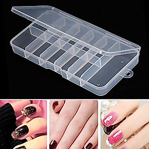 Nail Tip Box Plastic Nail Art Empty Storage Case Holder Container Box Tool for Home Nail Salon