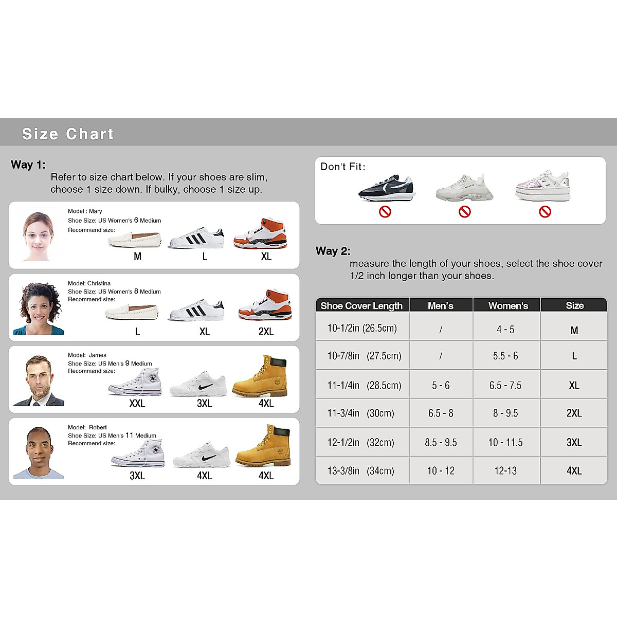 ARUNNERS Rain Cover for Shoes (White, 3XL)