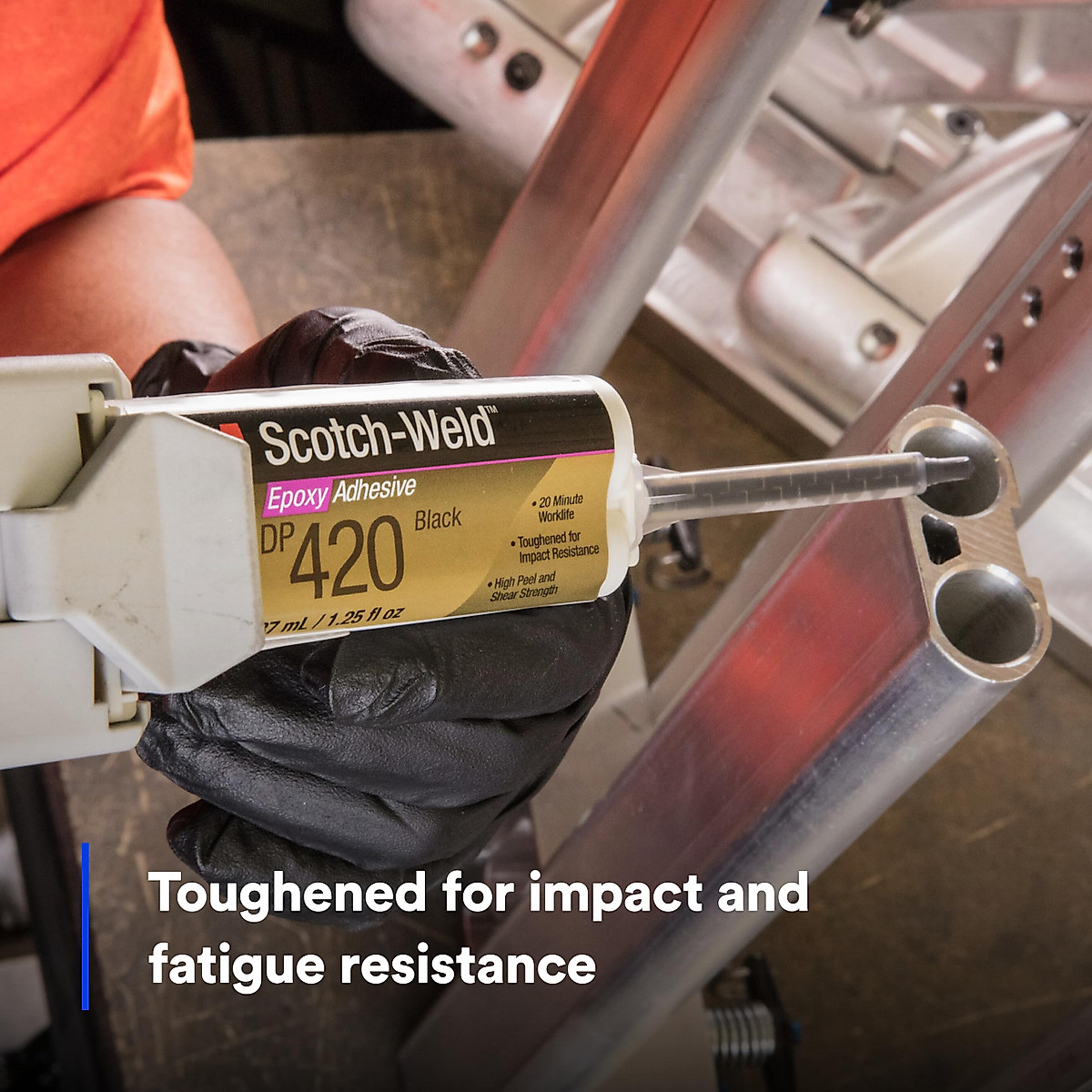 3M Scotch-Weld Epoxy Adhesive DP420, Black, Two-Part Epoxy Structural Adhesive, High Impact and Fatigue Resistant, Maintains Bond Strength, 50 mL (1.69 fl oz) Duo-Pak