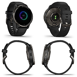 Wearable4U Garmin Venu 2 Plus GPS Multisport Smartwatch, 33 mm with AMOLED Display, Call and Text, Music, Adv HM+FF, Slate Bezel with Black Case Black Earbuds Bundle