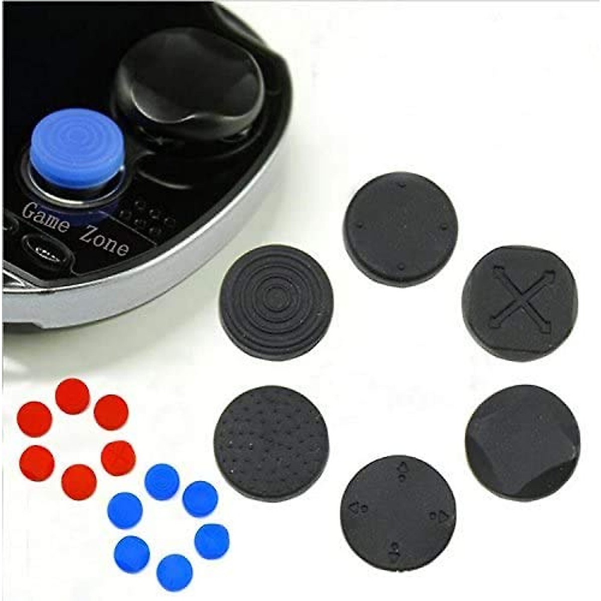 6PC Silicone Thumb Stick Grips Caps Analog Thumbstick Joystick Cap for PS Vita PSV 2000 PSV 1000 (Black)