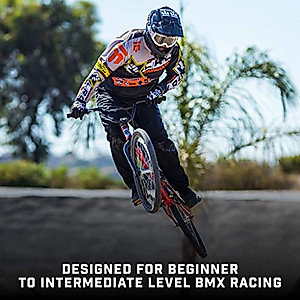Mongoose Title Pro BMX Race Bike with 24-Inch Wheels in Red for Beginner or Returning Riders, Featuring Lightweight Tectonic T1 Aluminum Frame and Internal Cable Routing