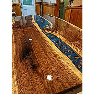 Black Walnut blue epoxy River Dining Table,Top 7' 6" Long by 40" to 44 Wide