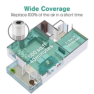 HEPA Filter Air Purifier, Air Purifiers for Home, Bedroom, Office, Pets, H13 Grade (touch control)