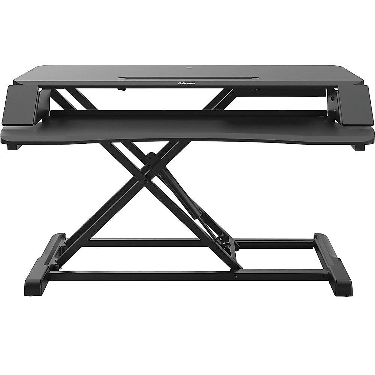 Fellowes Corsivo Height Adjustable Standing Desk, Sit to Stand, Gas Spring Riser Converter, Tabletop Workstation, Desk Riser (8091001)
