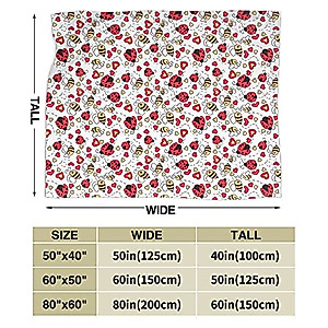 Ladybug Blanket Air Conditioning Cute Blanket Soft, Ladybird Throw Blanket Flannel Funny Blanket(50"x40")