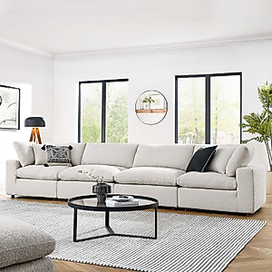 Modway Commix Down-Filled Overstuffed Boucle Fabric 4-Seater Sofa