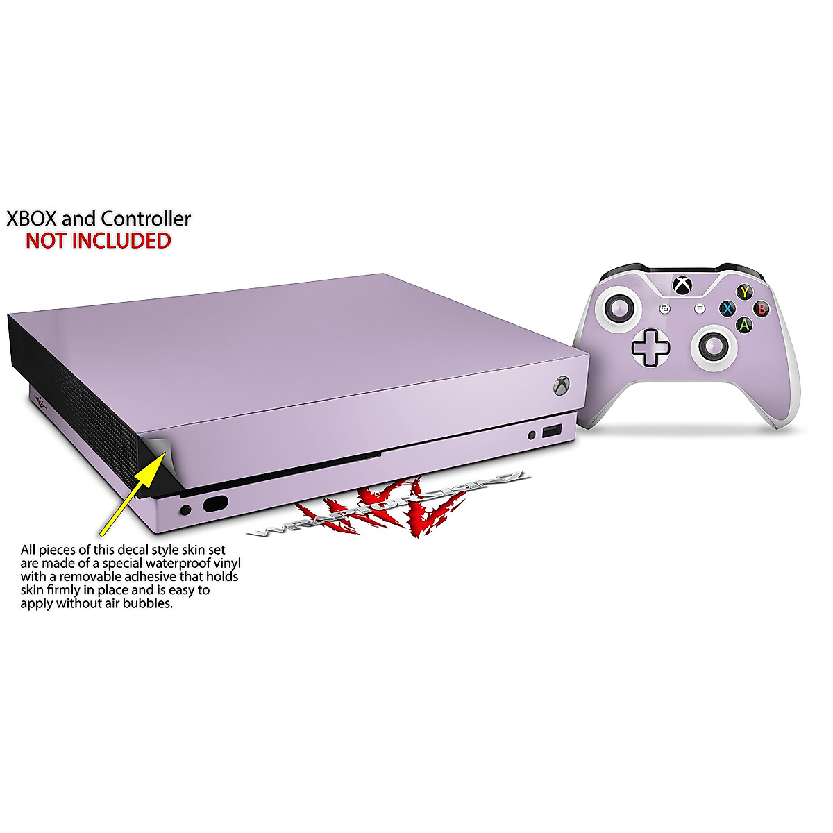 WraptorSkinz Decal Vinyl Skin Wrap Compatible with Xbox One X Console and Controller - Solids Collection Lavender