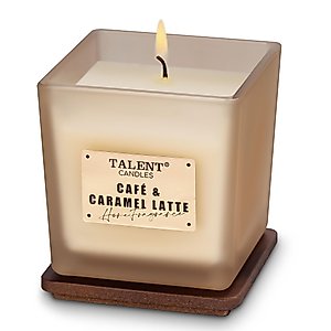 Deluxe Noble Scented Candles, Soy Candles for Home Scented, 7.05oz, Aromatherapy Candles with Lid, Cafe & Caramel Latte