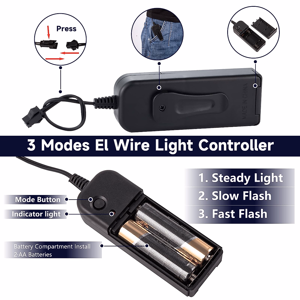 Zoylofg Halloween Cosplay LED Mask,Skull/Clown Scary Masks with 3 Lighting Modes,Rave Face Masks for Men Women, Costume for Halloween Party(Blue)