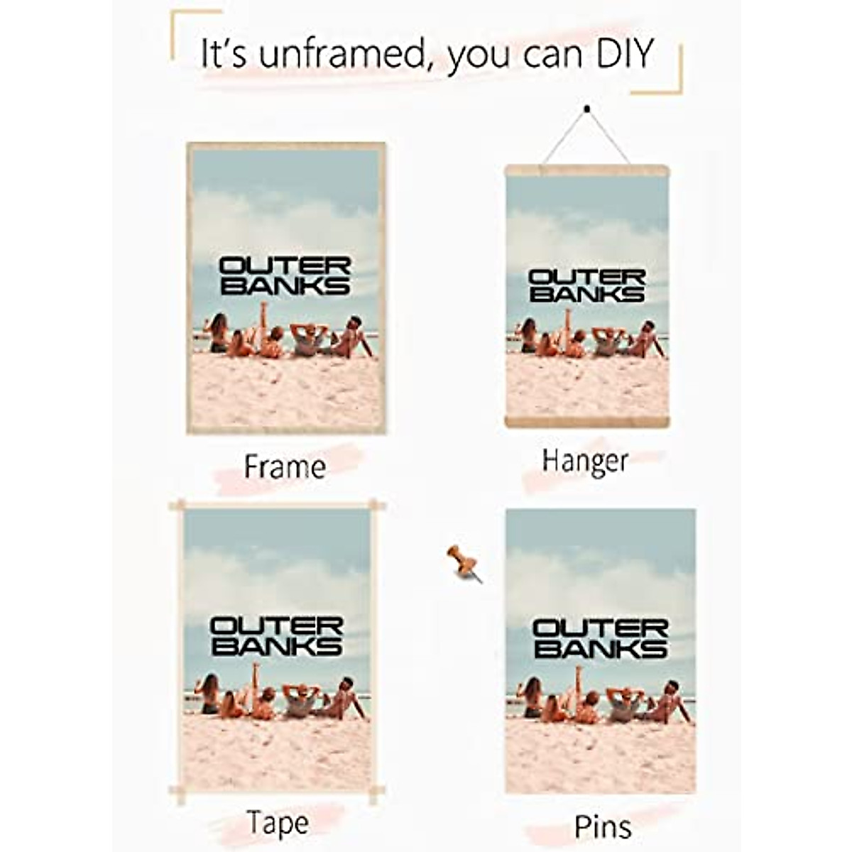 TV Series Outer Banks Obx Poster 12x18inches Canvas Unframed Wall Art For Room Aesthetic Beach Scenery Painting For Bedroom Living Office Decoration