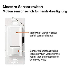 Lutron Maestro Motion Sensor Switch | 5A, Single-Pole or Multi-Location | MS-OPS5M-WH, White