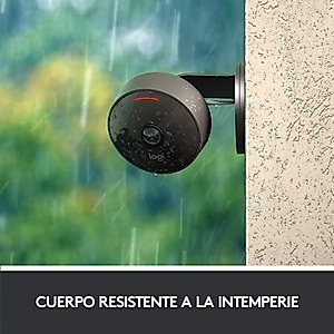 Logitech Circle View Weatherproof Wired Home Security Camera with Logitech TrueView Video, 180° Wide Angle, 1080p HD, Night Vision, 2-Way Audio, Tilt Encrypted, Apple HomeKit Secure Video (Renewed)