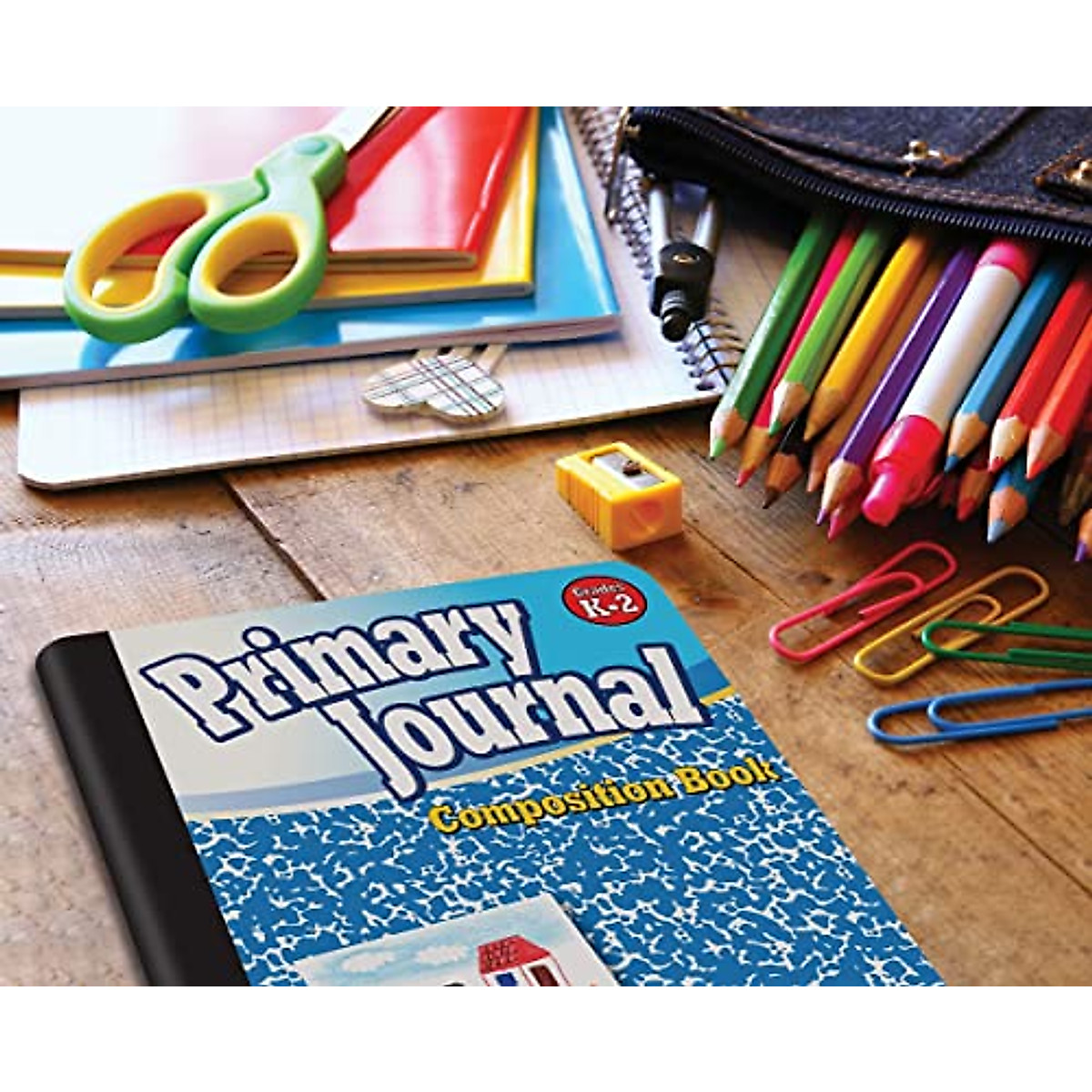 Primary Journal, Hardcover, Primary Composition Book Notebook - Grades K-2, 100 Sheet, One Subject, 9.75" x 7.5", Blue Cover-6 Pack