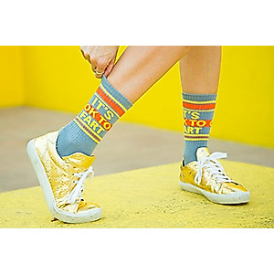 Gumball Poodle IT'S OK TO FART Socks Make A Statement, Unisex Gym Sock: Gray, Orange and Yellow