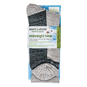 Insect Shield Midweight Hiking Socks With Permethrin Bug Repellant - Protective Clothing for Men & Women, Khaki, Medium
