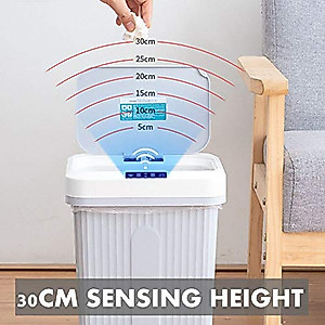 WPYYI 16L Smart Automatic Sensor Dustbin Trash Can USB Rechargeable Induction Waste Bin Rubbish Can Home Living Room Garbage Bucket ( Color : Black )