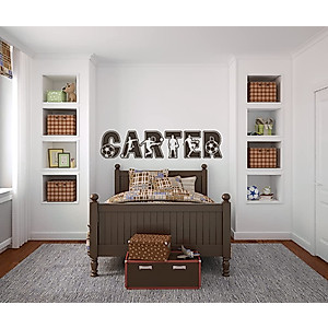 Soccer Custom Name Vinyl Wall Decal Sticker Art for Boys Rooms, Ball Player Theme Letters Bedroom Decor for Kids