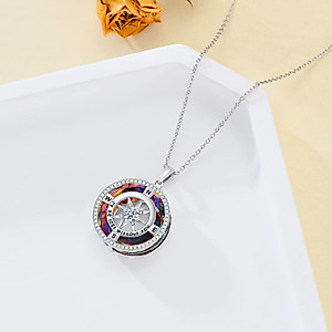 TOUPOP Christmas Gifts for Wife I'd be Lost without You Compass Necklace for Women 925 Sterling Silver Compass Jewelry Gifts for Girlfriend Pendant with Crystal Necklaces for Birthday Graduation Valentines Mothers Day Inspirational Gift for Her Sister Mom