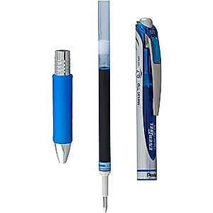 Pentel EnerGel Deluxe RTX Retractable Liquid Gel Pen, 0.7mm Medium Line, Metal Tip, Blue, Pack of 6