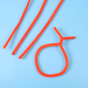 Healifty 100pcs Cleaners Chenille Stems Crafts Chenille Sticks for DIY Art Flower Plant Crafts Christmas Decorations Ornament (Orange)