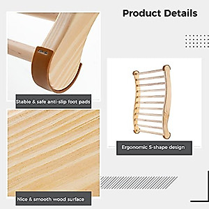 Anjetan Sauna Backrest, Wooden Sauna Backrest No Stains and Comfortable, Ergonomic S-Shape Backrest for Sauna Recovery Wellness Relaxation