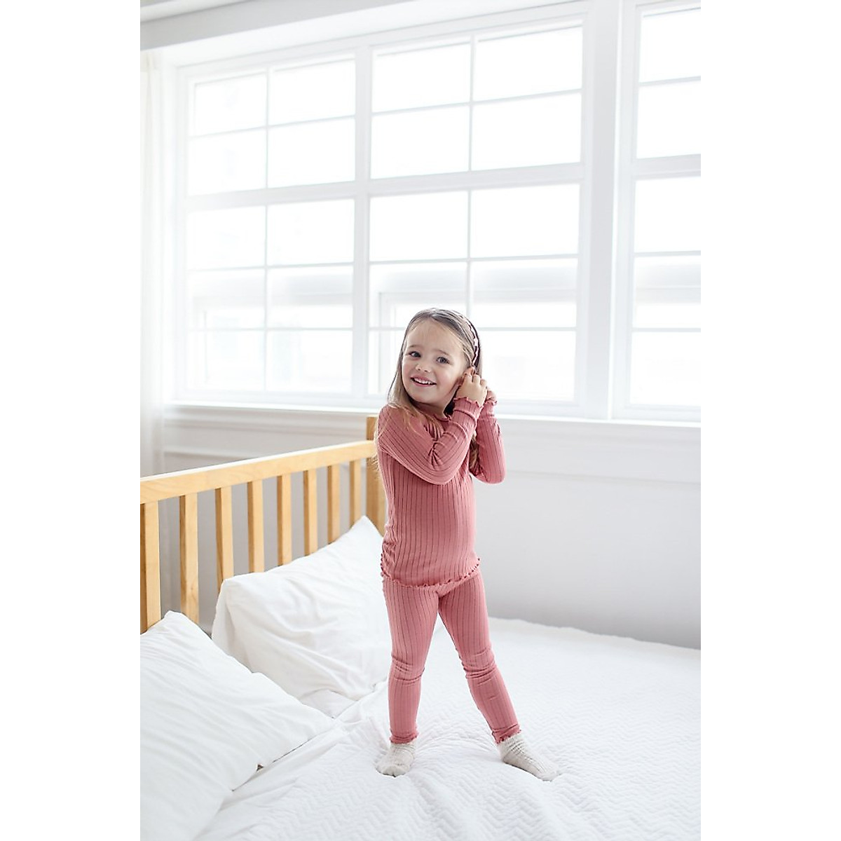 VAENAIT BABY Infant Toddler Kids Boys Girls Modal Pajamas Pjs 4pcs Set Shirring Pink+Floral S